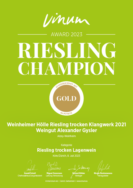 KLANGWERK - Hölle Riesling 2022 trocken - Weingut Alexander Gysler